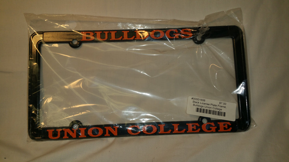 Black License Plate Frame, Bulldog UC – Union Commonwealth University